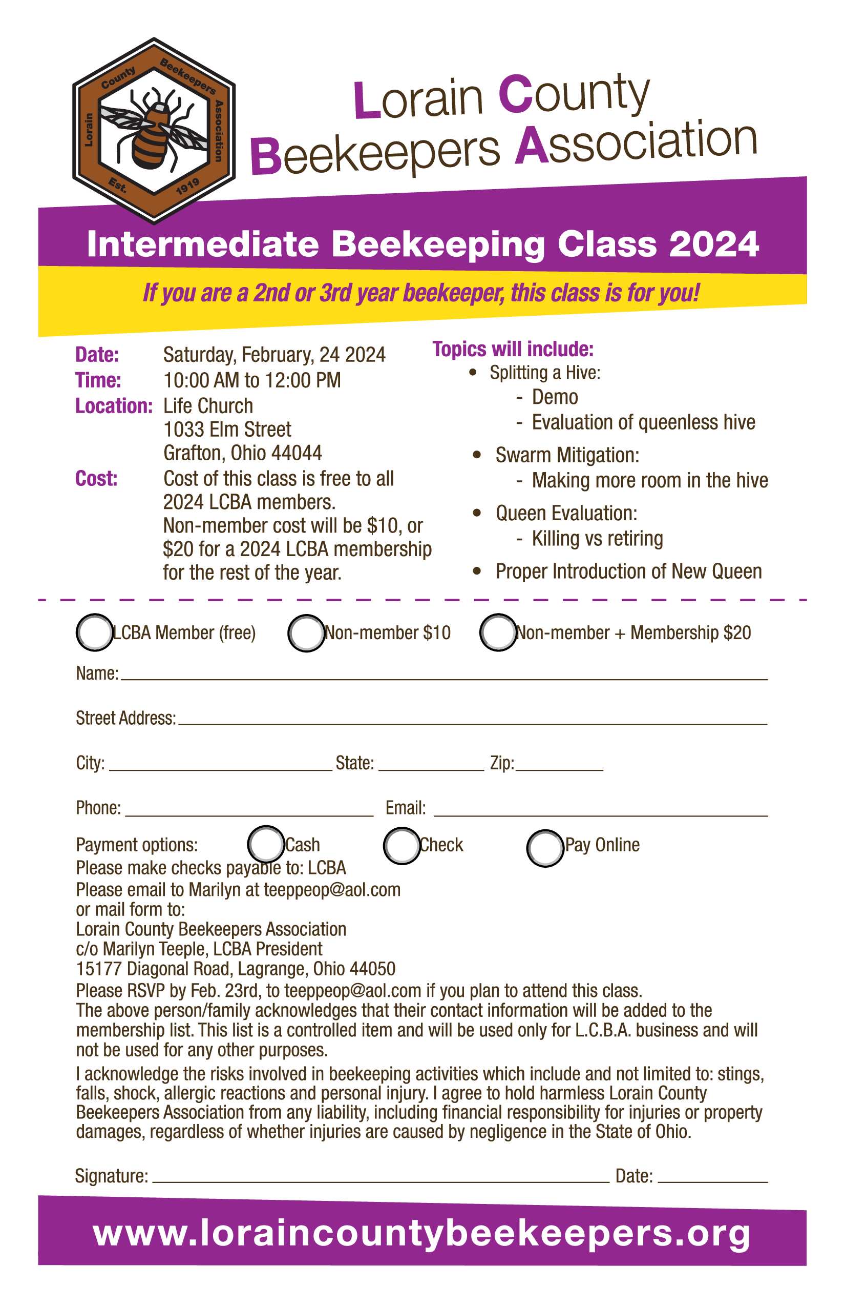 Intermediate Beekeeping Class Events - Farm and Dairy