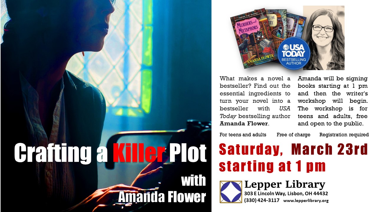 Author Amanda Flower at the Lepper Library Events - Farm and Dairy