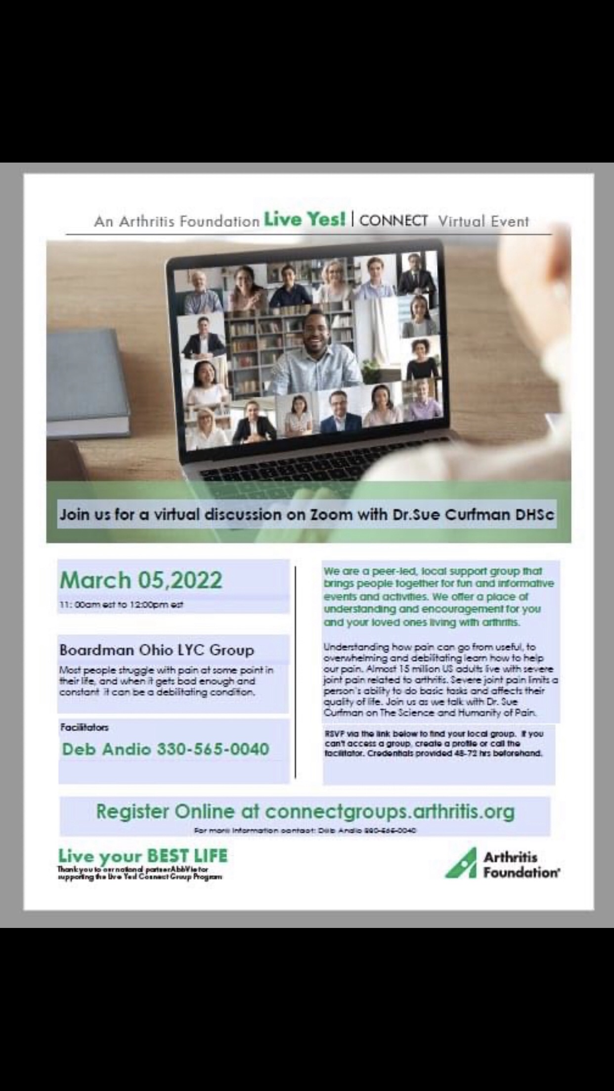 Boardman Ohio Live Yes Presents Dr.Sue Curfman DHSc The Science of Pain ...